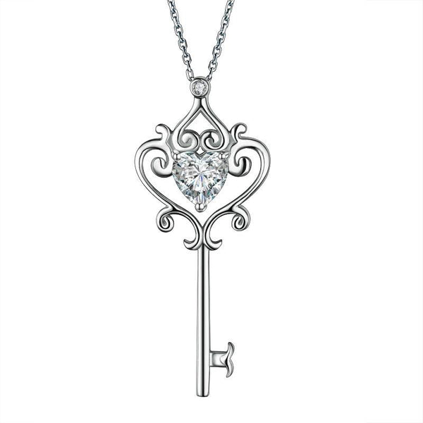 Cursive Diamond Key Necklace – Sunflower Jewels